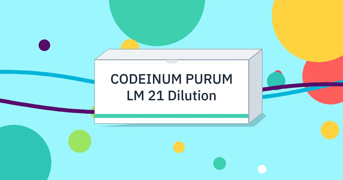 Symbolbild: Packung mit der Aufschrift CODEINUM PURUM LM 21 Dilution (PZN 12830540) – Verfügbarkeit und Bezug in Apotheken in Frankfurt am Main