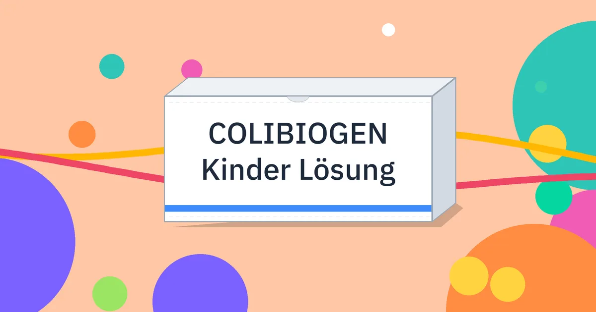 Symbolbild: Packung mit der Aufschrift COLIBIOGEN Kinder Lösung (PZN 16755203) – Verfügbarkeit und Bezug in Apotheken in Frankfurt am Main