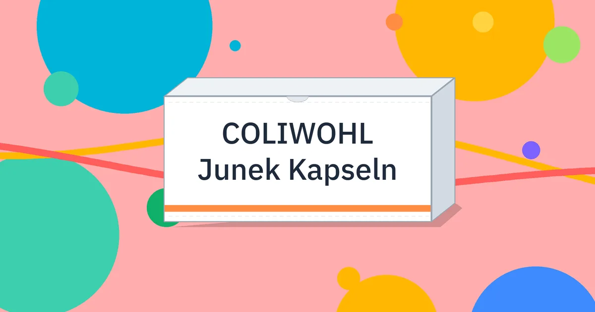 Symbolbild: Packung mit der Aufschrift COLIWOHL Junek Kapseln (PZN 20540945) – Verfügbarkeit und Bezug in Apotheken in Frankfurt am Main