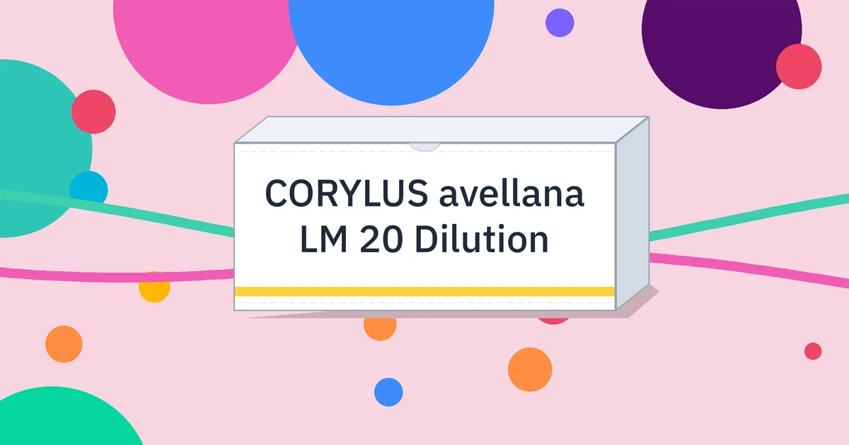 Symbolbild: Packung mit der Aufschrift CORYLUS avellana LM 20 Dilution (PZN 13454553) – Verfügbarkeit und Bezug in Apotheken in Frankfurt am Main