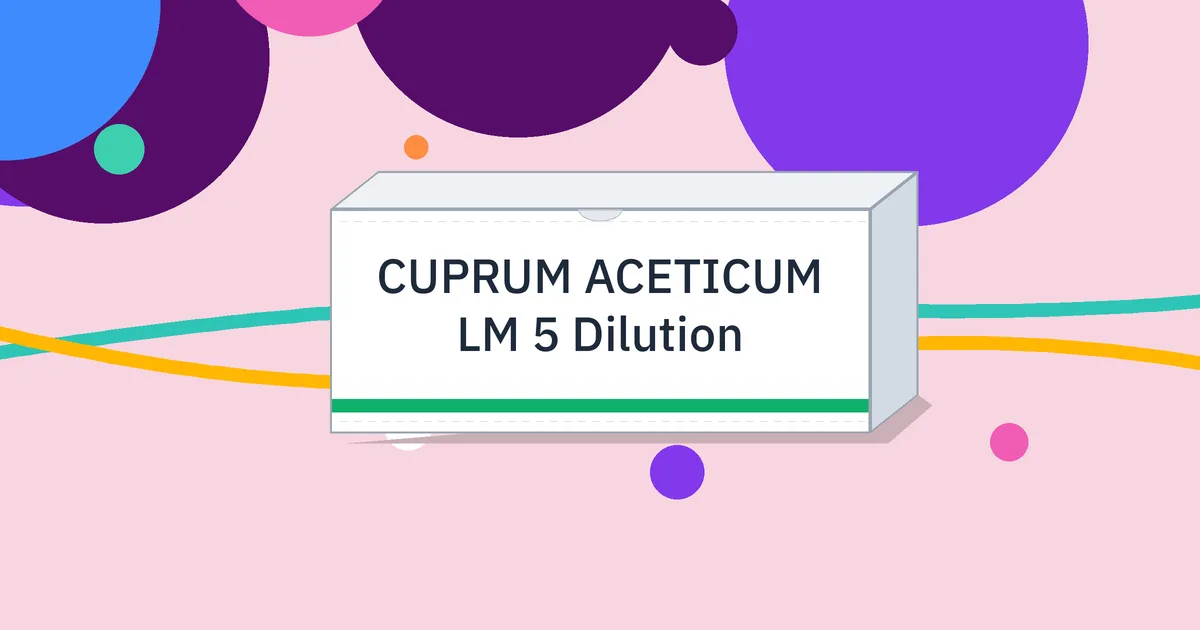 Symbolbild: Packung mit der Aufschrift CUPRUM ACETICUM LM 5 Dilution (PZN 12837192) – Verfügbarkeit und Bezug in Apotheken in Frankfurt am Main