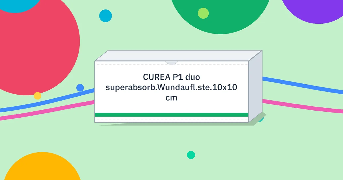 Symbolbild: Packung mit der Aufschrift CUREA P1 duo superabsorb.Wundaufl.ste.10x10 cm (PZN 16005229) – Verfügbarkeit und Bezug in Apotheken in Frankfurt am Main