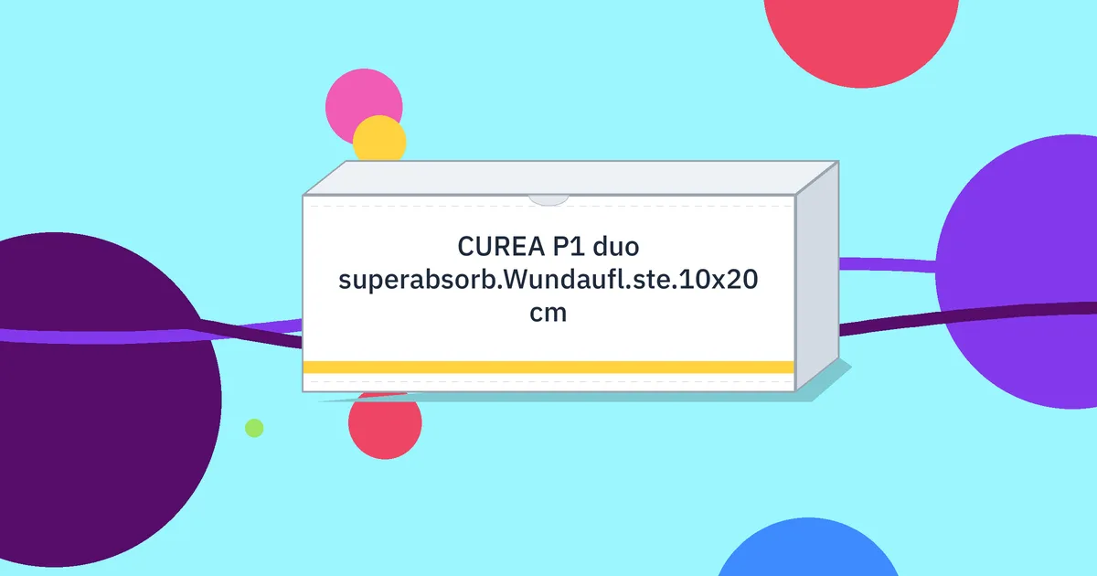 Symbolbild: Packung mit der Aufschrift CUREA P1 duo superabsorb.Wundaufl.ste.10x20 cm (PZN 16005258) – Verfügbarkeit und Bezug in Apotheken in Frankfurt am Main