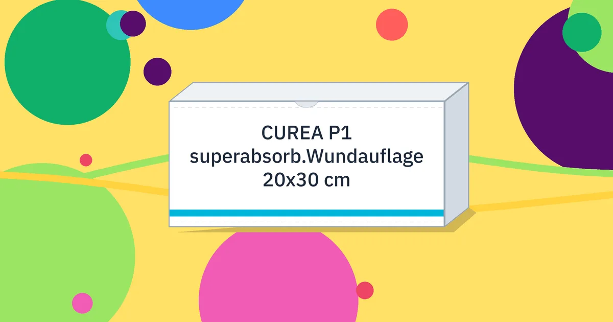 Symbolbild: Packung mit der Aufschrift CUREA P1 superabsorb.Wundauflage 20x30 cm (PZN 16005614) – Verfügbarkeit und Bezug in Apotheken in Frankfurt am Main