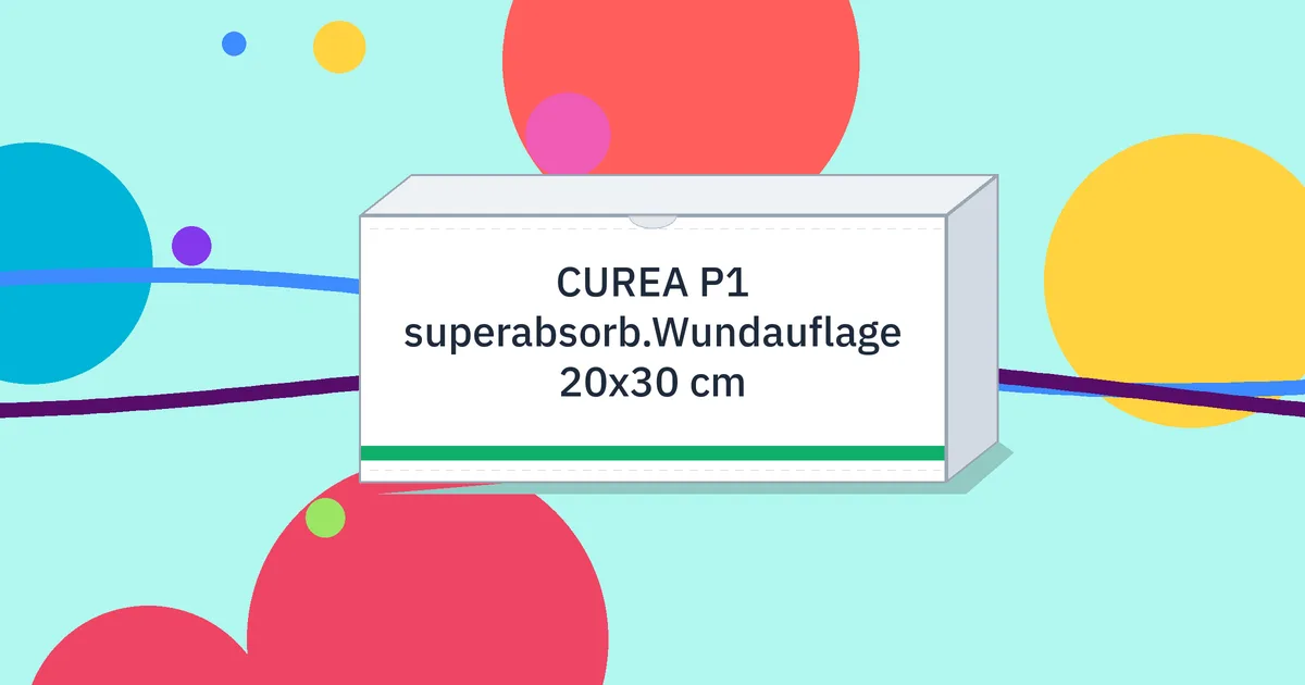 Symbolbild: Packung mit der Aufschrift CUREA P1 superabsorb.Wundauflage 20x30 cm (PZN 04122757) – Verfügbarkeit und Bezug in Apotheken in Frankfurt am Main