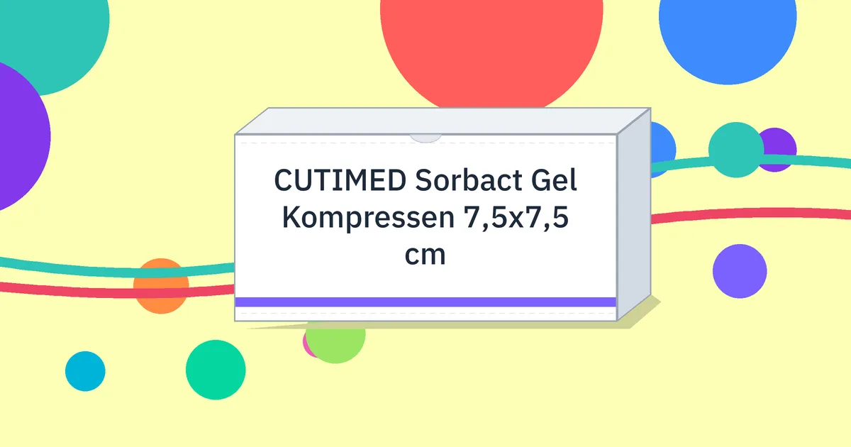 Symbolbild: Packung mit der Aufschrift CUTIMED Sorbact Gel Kompressen 7,5x7,5 cm (PZN 19797840) – Verfügbarkeit und Bezug in Apotheken in Frankfurt am Main