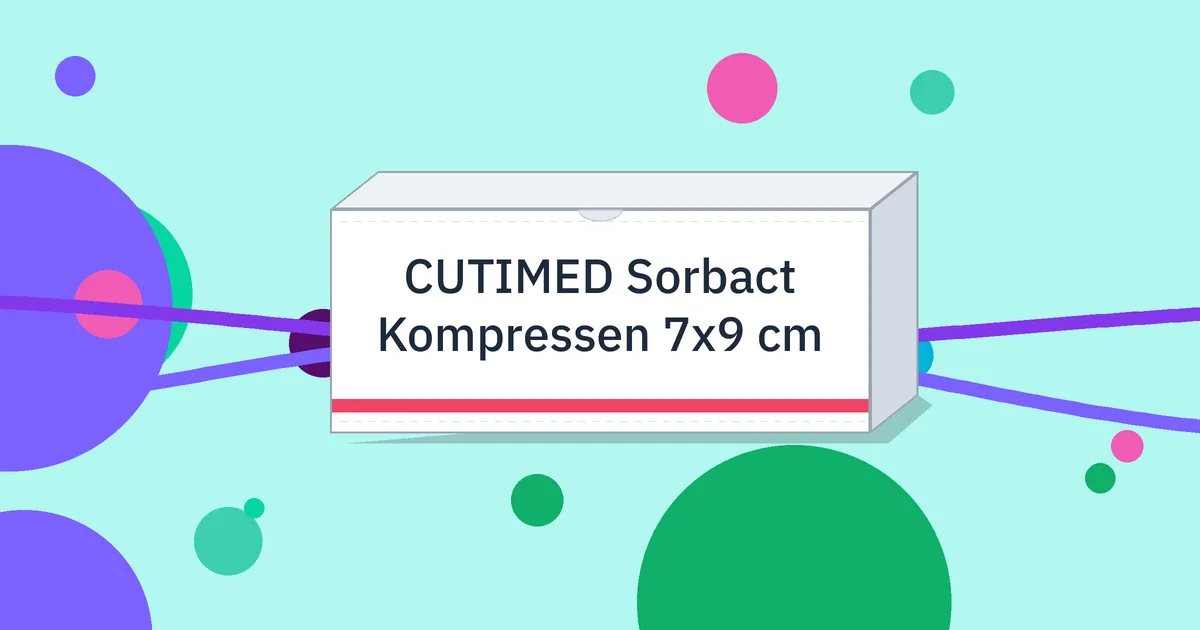 Symbolbild: Packung mit der Aufschrift CUTIMED Sorbact Kompressen 7x9 cm (PZN 20608896) – Verfügbarkeit und Bezug in Apotheken in Frankfurt am Main