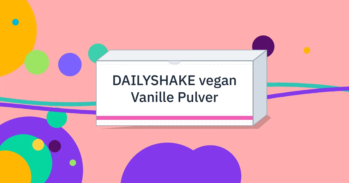 Symbolbild: Packung mit der Aufschrift DAILYSHAKE vegan Vanille Pulver (PZN 12899224) – Verfügbarkeit und Bezug in Apotheken in Frankfurt am Main