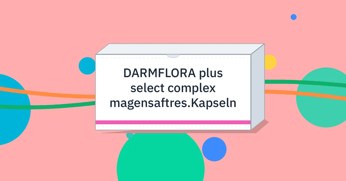 Symbolbild: Packung mit der Aufschrift DARMFLORA plus select complex magensaftres.Kapseln (PZN 18084635) – Verfügbarkeit und Bezug in Apotheken in Frankfurt am Main