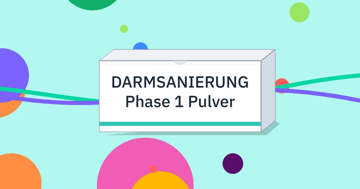 Symbolbild: Packung mit der Aufschrift DARMSANIERUNG Phase 1 Pulver (PZN 13903324) – Verfügbarkeit und Bezug in Apotheken in Frankfurt am Main