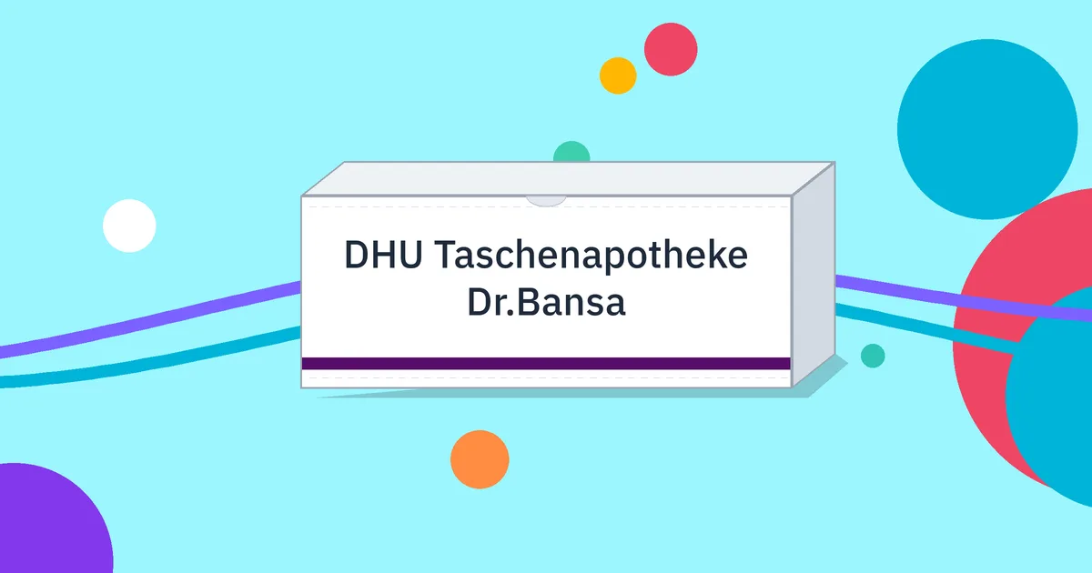 Symbolbild: Packung mit der Aufschrift DHU Taschenapotheke Dr.Bansa (PZN 07153623) – Verfügbarkeit und Bezug in Apotheken in Frankfurt am Main