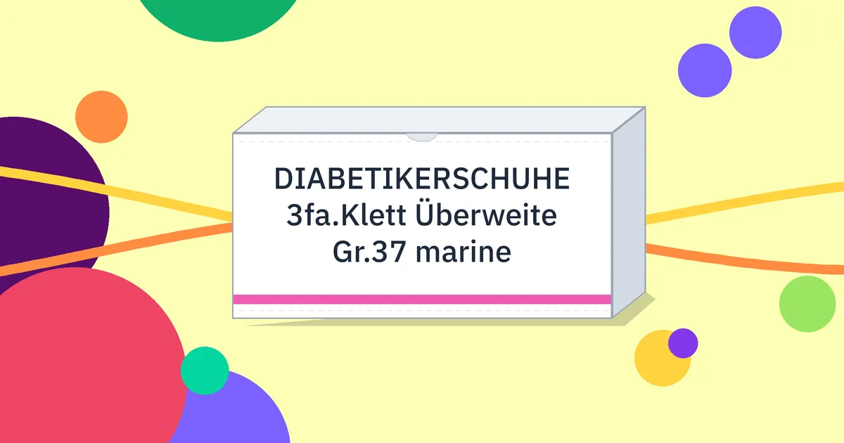 Symbolbild: Packung mit der Aufschrift DIABETIKERSCHUHE 3fa.Klett Überweite Gr.37 marine (PZN 13920794) – Verfügbarkeit und Bezug in Apotheken in Frankfurt am Main