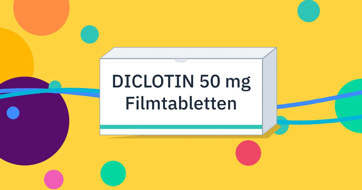 Symbolbild: Packung mit der Aufschrift DICLOTIN 50 mg Filmtabletten (PZN 04705045) – Verfügbarkeit und Bezug in Apotheken in Frankfurt am Main