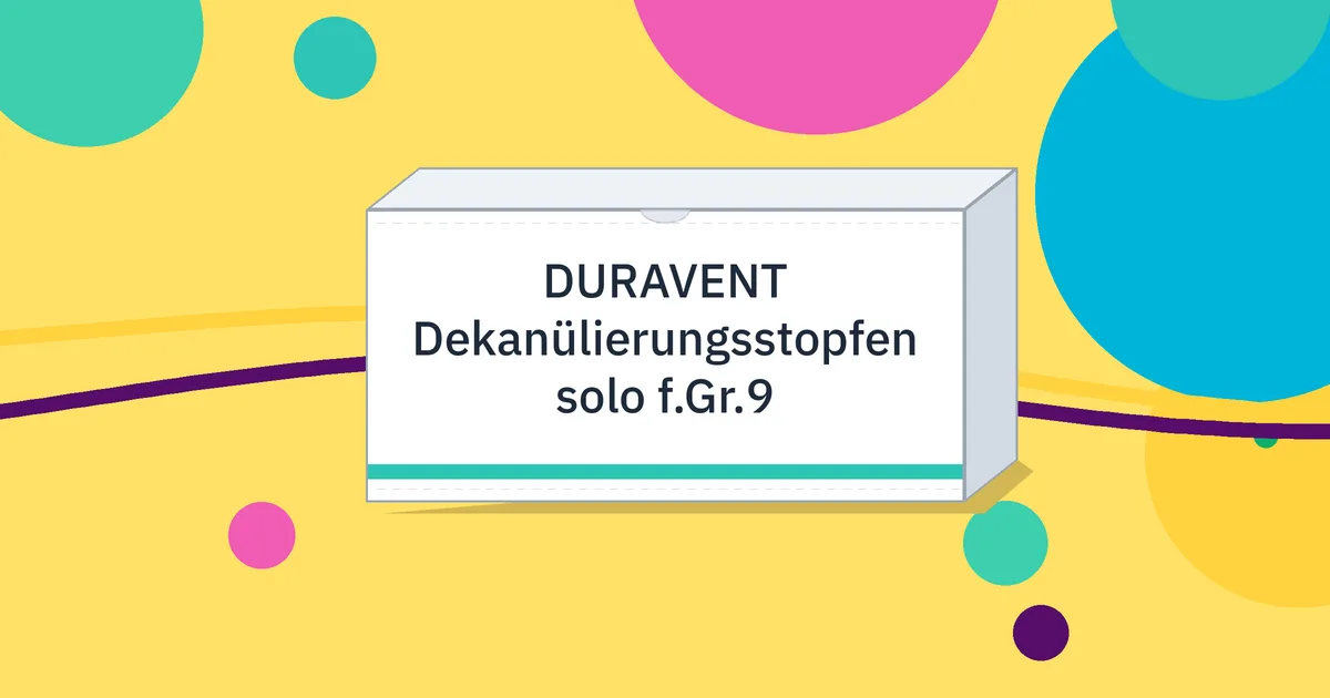 Symbolbild: Packung mit der Aufschrift DURAVENT Dekanülierungsstopfen solo f.Gr.9 (PZN 02066121) – Verfügbarkeit und Bezug in Apotheken in Frankfurt am Main