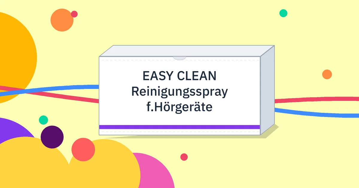 Symbolbild: Packung mit der Aufschrift EASY CLEAN Reinigungsspray f.Hörgeräte (PZN 15388961) – Verfügbarkeit und Bezug in Apotheken in Frankfurt am Main
