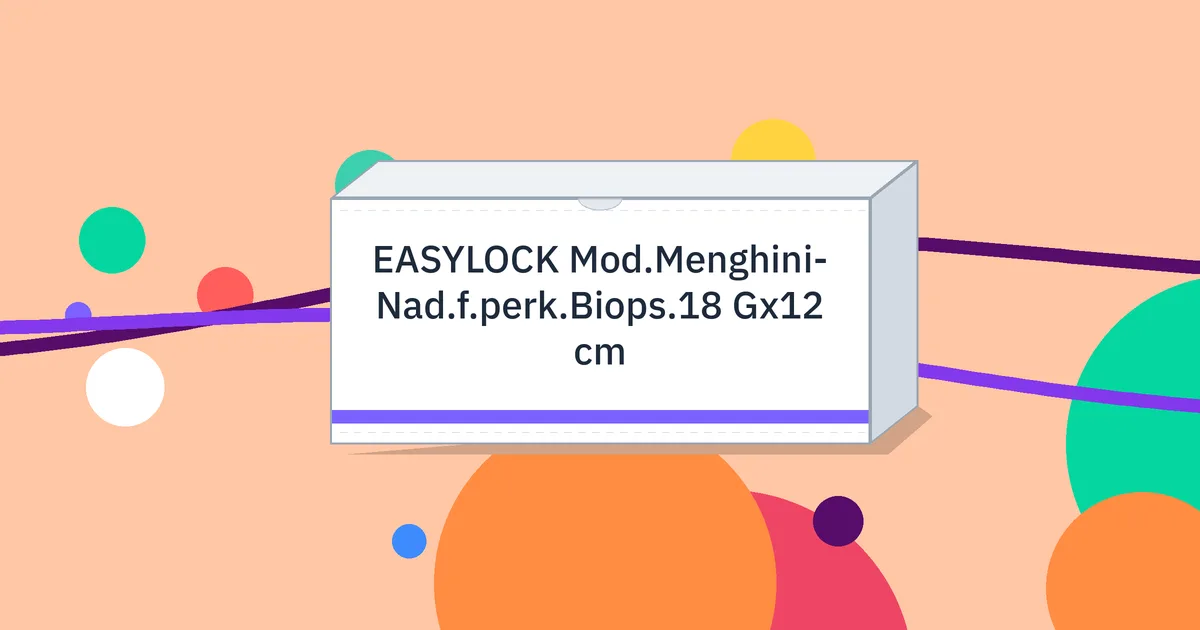 Symbolbild: Packung mit der Aufschrift EASYLOCK Mod.Menghini-Nad.f.perk.Biops.18 Gx12 cm (PZN 16362225) – Verfügbarkeit und Bezug in Apotheken in Frankfurt am Main