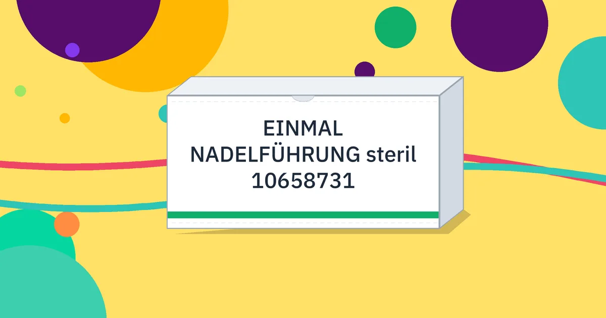 Symbolbild: Packung mit der Aufschrift EINMAL NADELFÜHRUNG steril 10658731 (PZN 16258278) – Verfügbarkeit und Bezug in Apotheken in Frankfurt am Main