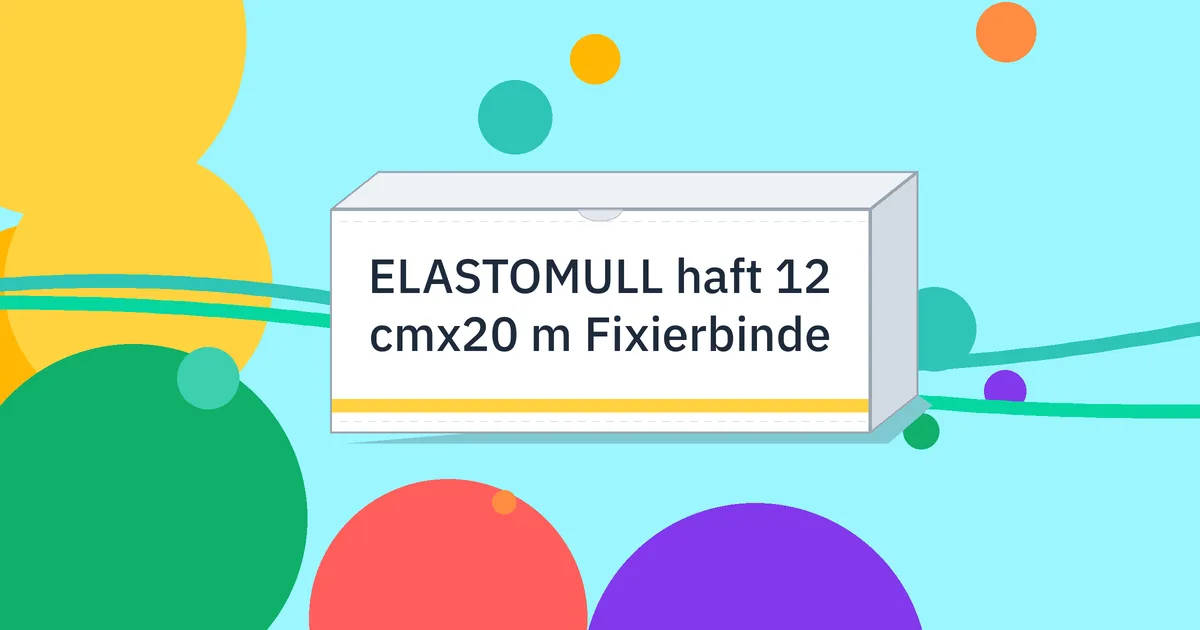 Symbolbild: Packung mit der Aufschrift ELASTOMULL haft 12 cmx20 m Fixierbinde (PZN 02507128) – Verfügbarkeit und Bezug in Apotheken in Frankfurt am Main