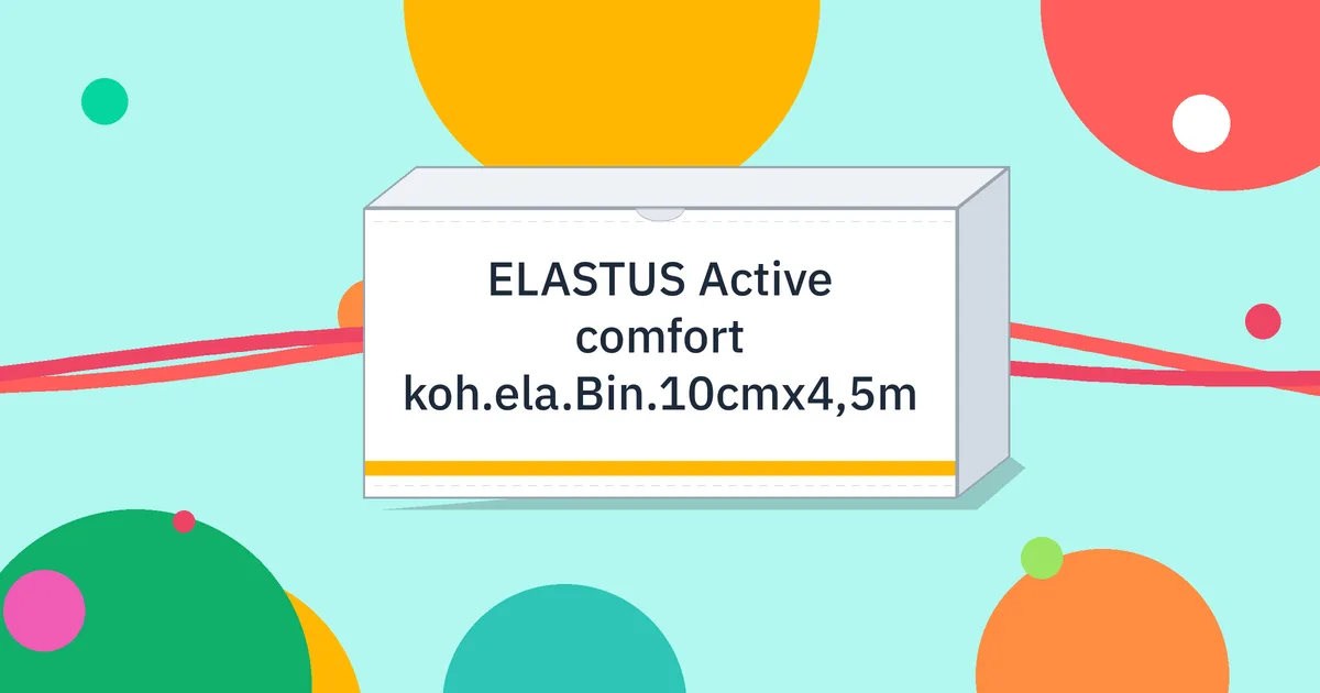 Symbolbild: Packung mit der Aufschrift ELASTUS Active comfort koh.ela.Bin.10cmx4,5m (PZN 18018992) – Verfügbarkeit und Bezug in Apotheken in Frankfurt am Main