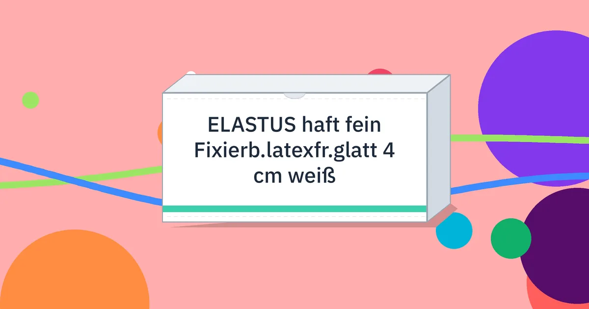 Symbolbild: Packung mit der Aufschrift ELASTUS haft fein Fixierb.latexfr.glatt 4 cm weiß (PZN 10413660) – Verfügbarkeit und Bezug in Apotheken in Frankfurt am Main