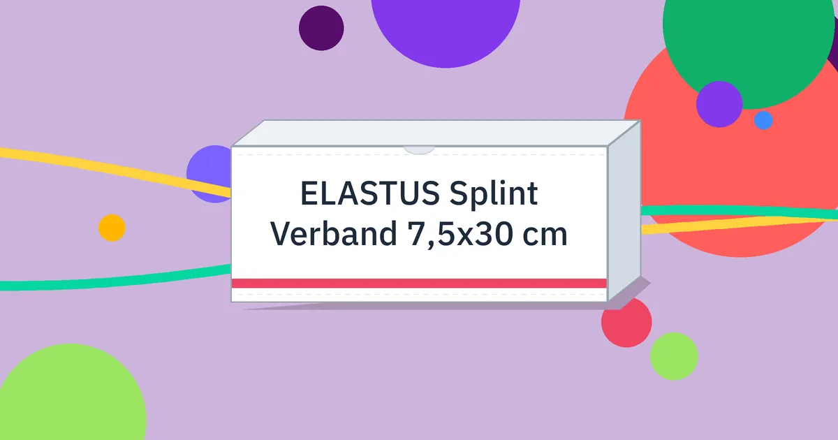 Symbolbild: Packung mit der Aufschrift ELASTUS Splint Verband 7,5x30 cm (PZN 06415653) – Verfügbarkeit und Bezug in Apotheken in Frankfurt am Main