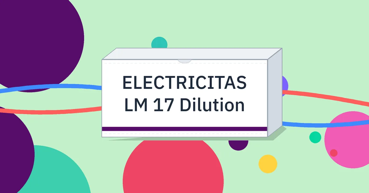 Symbolbild: Packung mit der Aufschrift ELECTRICITAS LM 17 Dilution (PZN 12844453) – Verfügbarkeit und Bezug in Apotheken in Frankfurt am Main