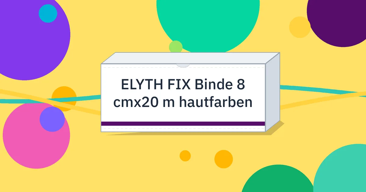 Symbolbild: Packung mit der Aufschrift ELYTH FIX Binde 8 cmx20 m hautfarben (PZN 10537474) – Verfügbarkeit und Bezug in Apotheken in Frankfurt am Main
