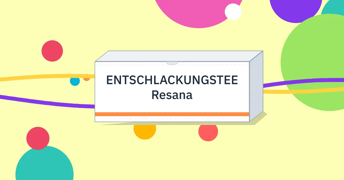 Symbolbild: Packung mit der Aufschrift ENTSCHLACKUNGSTEE Resana (PZN 10280288) – Verfügbarkeit und Bezug in Apotheken in Frankfurt am Main
