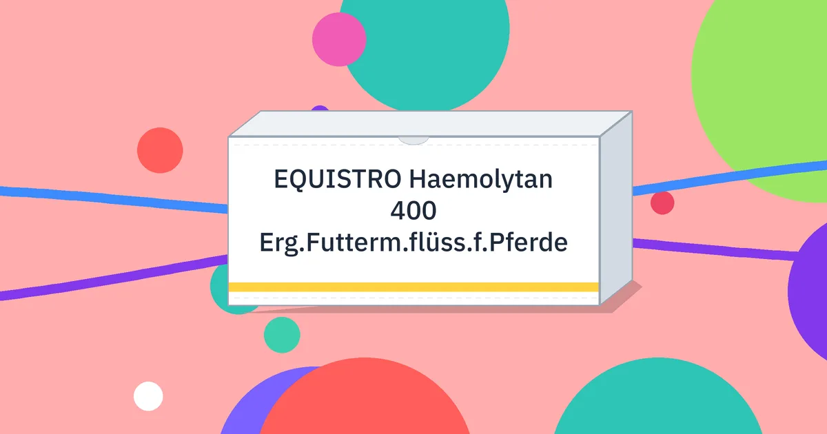 Symbolbild: Packung mit der Aufschrift EQUISTRO Haemolytan 400 Erg.Futterm.flüss.f.Pferde (PZN 19712631) – Verfügbarkeit und Bezug in Apotheken in Frankfurt am Main