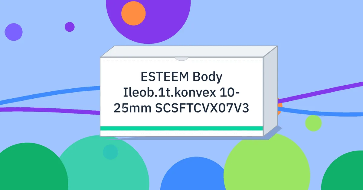 Symbolbild: Packung mit der Aufschrift ESTEEM Body Ileob.1t.konvex 10-25mm SCSFTCVX07V3 (PZN 18837661) – Verfügbarkeit und Bezug in Apotheken in Frankfurt am Main