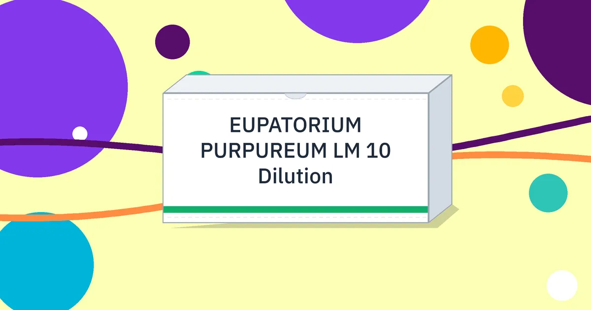 Symbolbild: Packung mit der Aufschrift EUPATORIUM PURPUREUM LM 10 Dilution (PZN 13481366) – Verfügbarkeit und Bezug in Apotheken in Frankfurt am Main