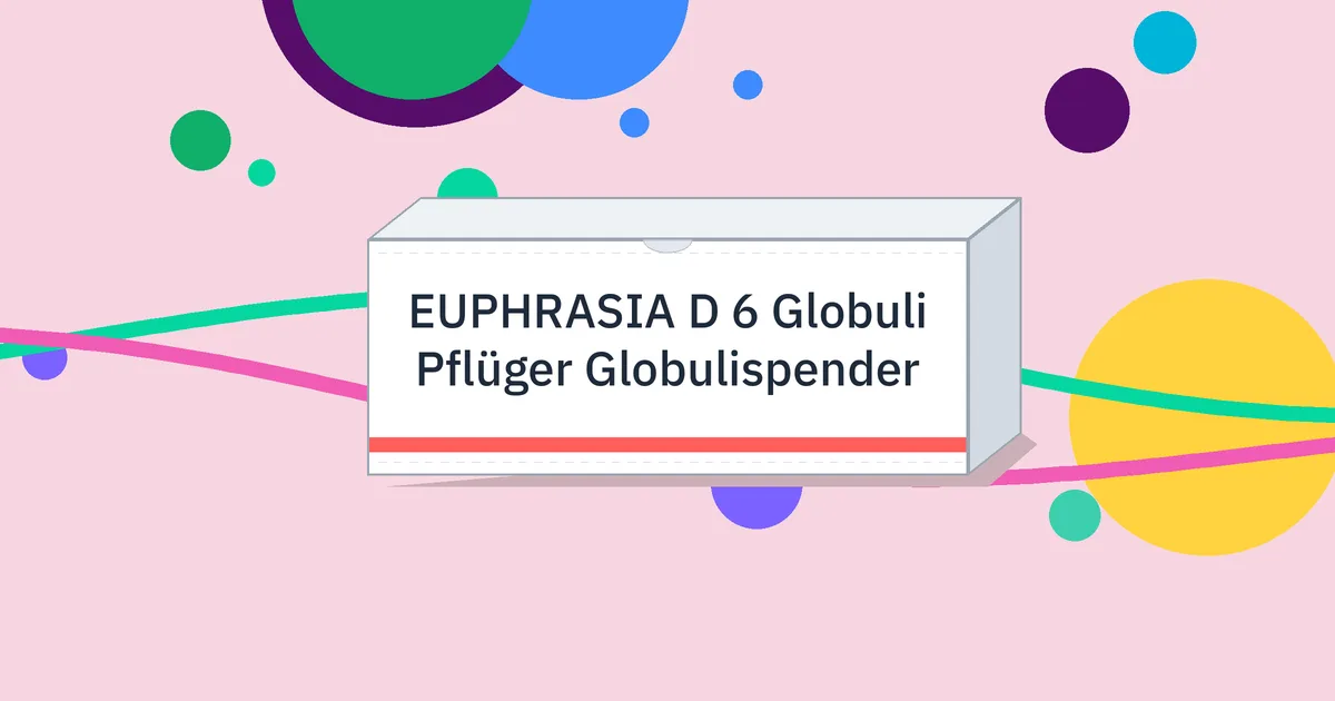 Symbolbild: Packung mit der Aufschrift EUPHRASIA D 6 Globuli Pflüger Globulispender (PZN 18757904) – Verfügbarkeit und Bezug in Apotheken in Frankfurt am Main