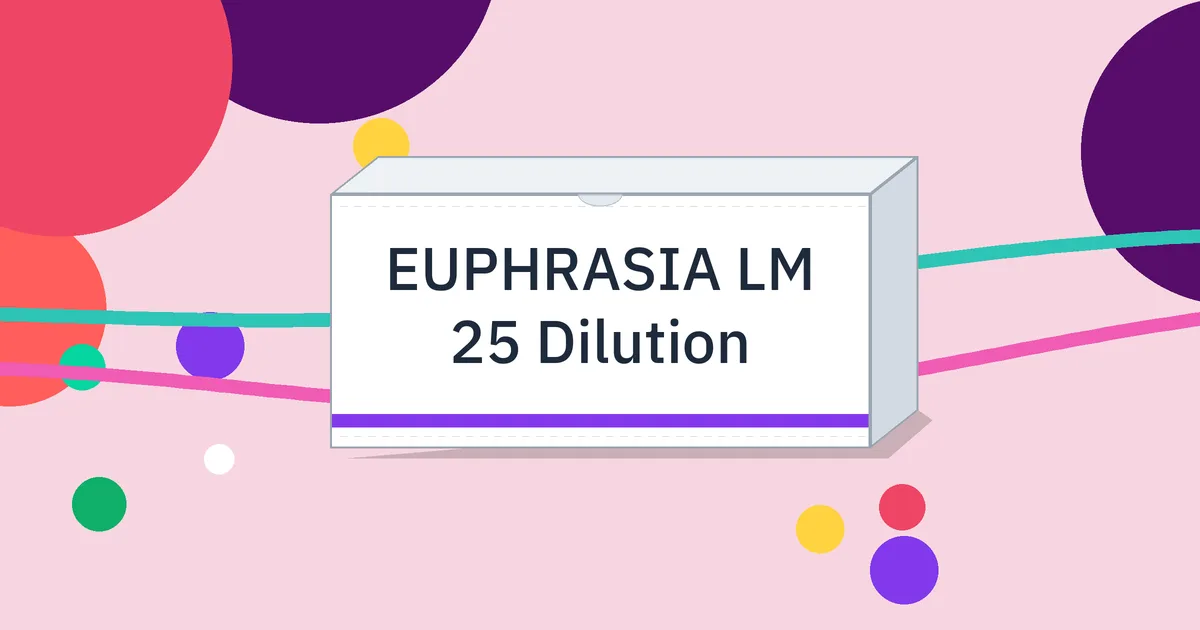 Symbolbild: Packung mit der Aufschrift EUPHRASIA LM 25 Dilution (PZN 12846794) – Verfügbarkeit und Bezug in Apotheken in Frankfurt am Main