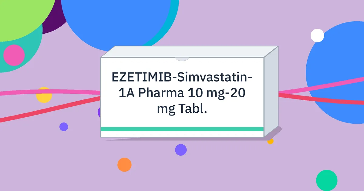 Symbolbild: Packung mit der Aufschrift EZETIMIB-Simvastatin-1A Pharma 10 mg-20 mg Tabl. (PZN 13592083) – Verfügbarkeit und Bezug in Apotheken in Frankfurt am Main