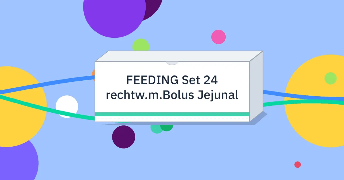 Symbolbild: Packung mit der Aufschrift FEEDING Set 24 rechtw.m.Bolus Jejunal (PZN 14344447) – Verfügbarkeit und Bezug in Apotheken in Frankfurt am Main