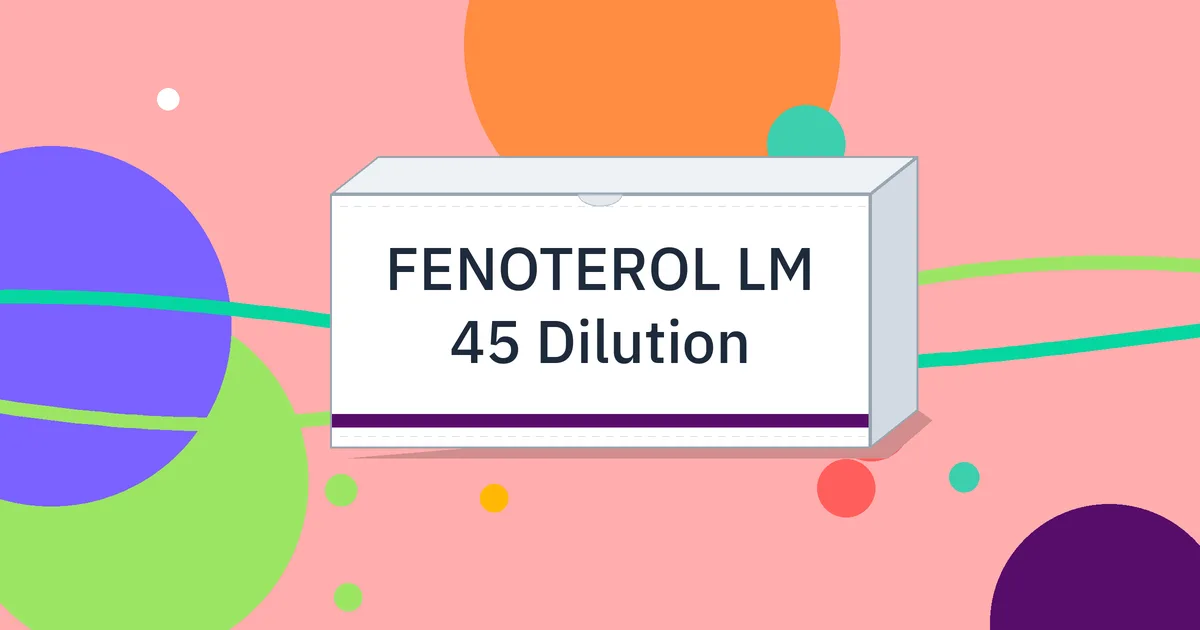 Symbolbild: Packung mit der Aufschrift FENOTEROL LM 45 Dilution (PZN 12847345) – Verfügbarkeit und Bezug in Apotheken in Frankfurt am Main