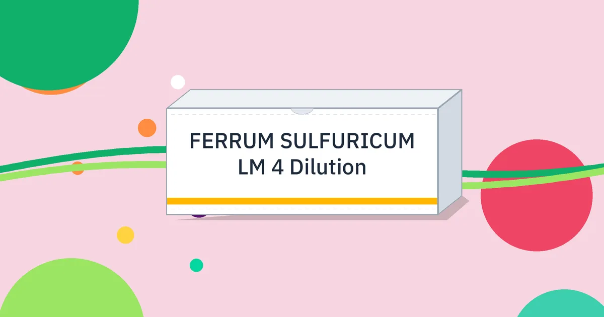 Symbolbild: Packung mit der Aufschrift FERRUM SULFURICUM LM 4 Dilution (PZN 12853417) – Verfügbarkeit und Bezug in Apotheken in Frankfurt am Main