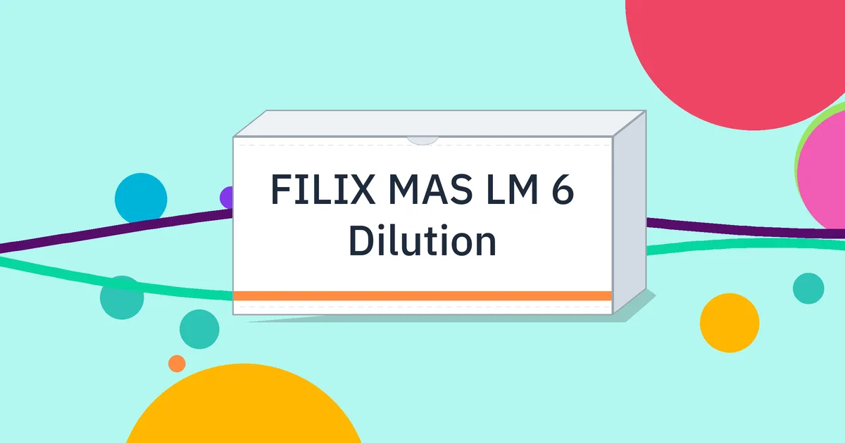 Symbolbild: Packung mit der Aufschrift FILIX MAS LM 6 Dilution (PZN 13488718) – Verfügbarkeit und Bezug in Apotheken in Frankfurt am Main