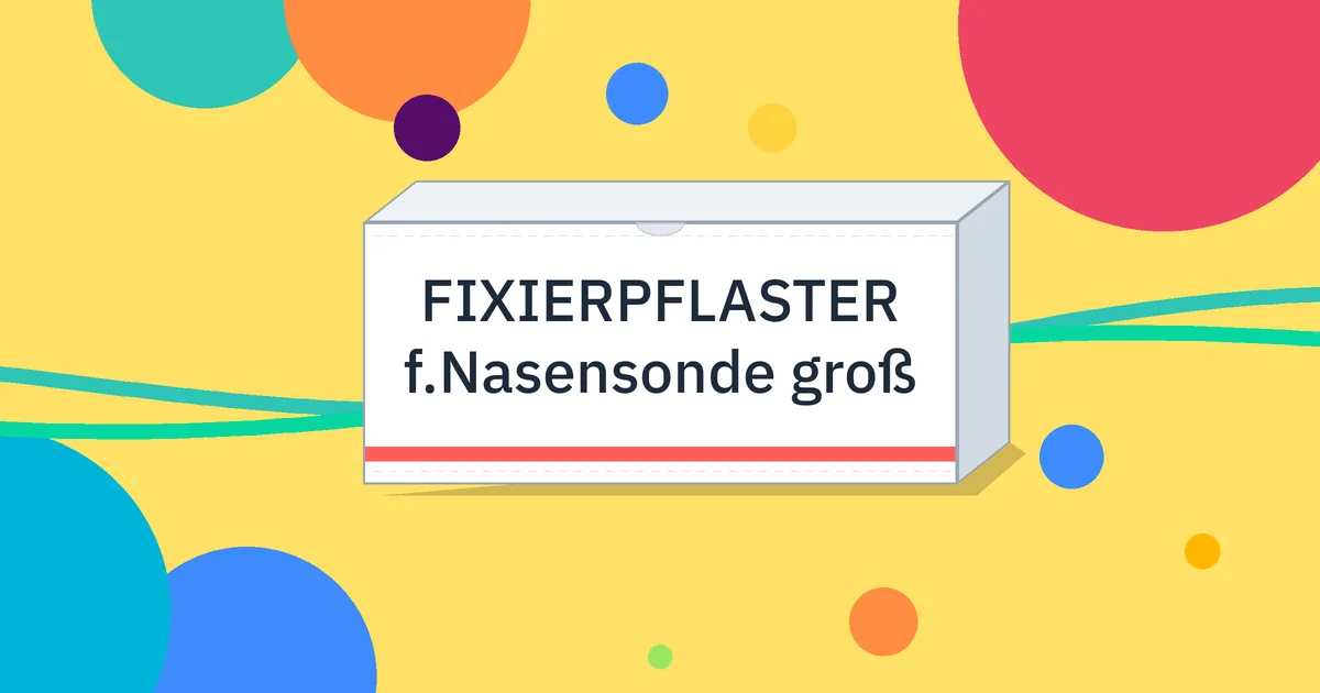 Symbolbild: Packung mit der Aufschrift FIXIERPFLASTER f.Nasensonde groß (PZN 03904972) – Verfügbarkeit und Bezug in Apotheken in Frankfurt am Main