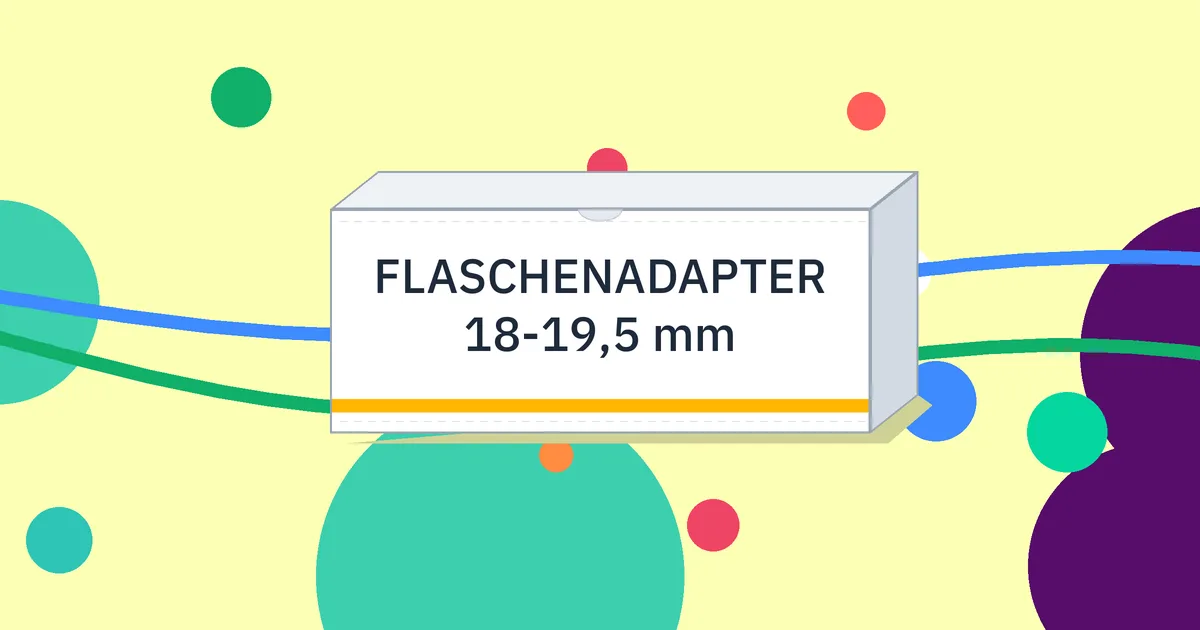 Symbolbild: Packung mit der Aufschrift FLASCHENADAPTER 18-19,5 mm (PZN 13230368) – Verfügbarkeit und Bezug in Apotheken in Frankfurt am Main