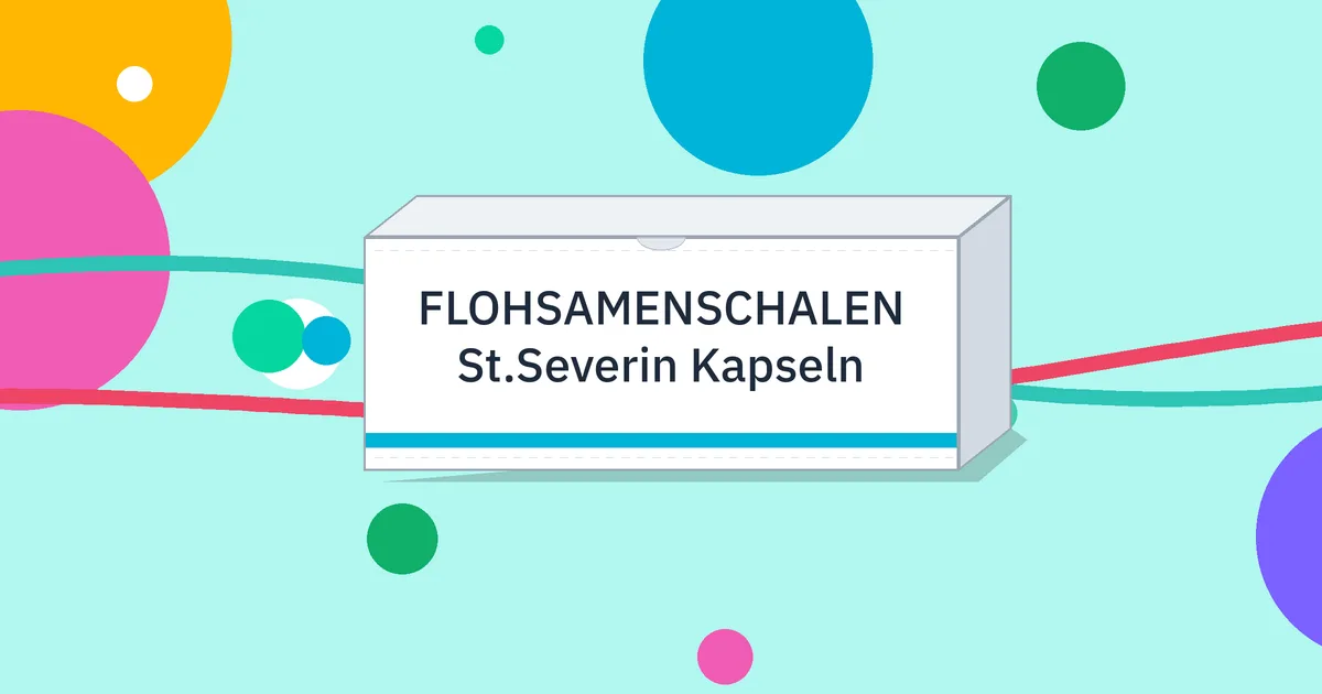 Symbolbild: Packung mit der Aufschrift FLOHSAMENSCHALEN St.Severin Kapseln (PZN 15614400) – Verfügbarkeit und Bezug in Apotheken in Frankfurt am Main