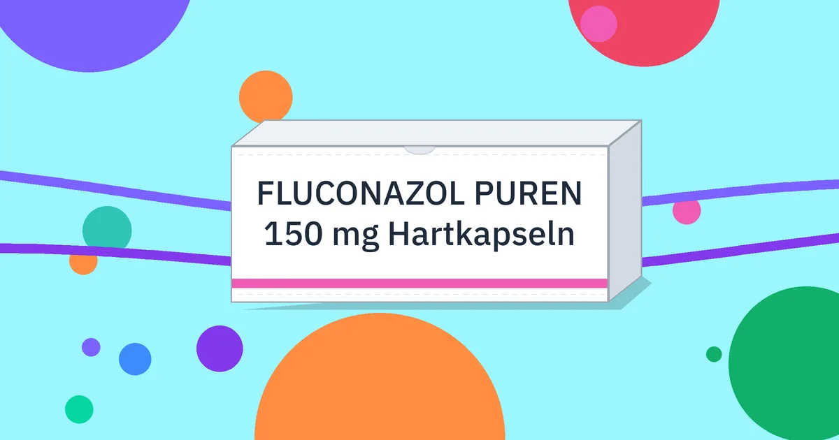 Symbolbild: Packung mit der Aufschrift FLUCONAZOL PUREN 150 mg Hartkapseln (PZN 11354801) – Verfügbarkeit und Bezug in Apotheken in Frankfurt am Main