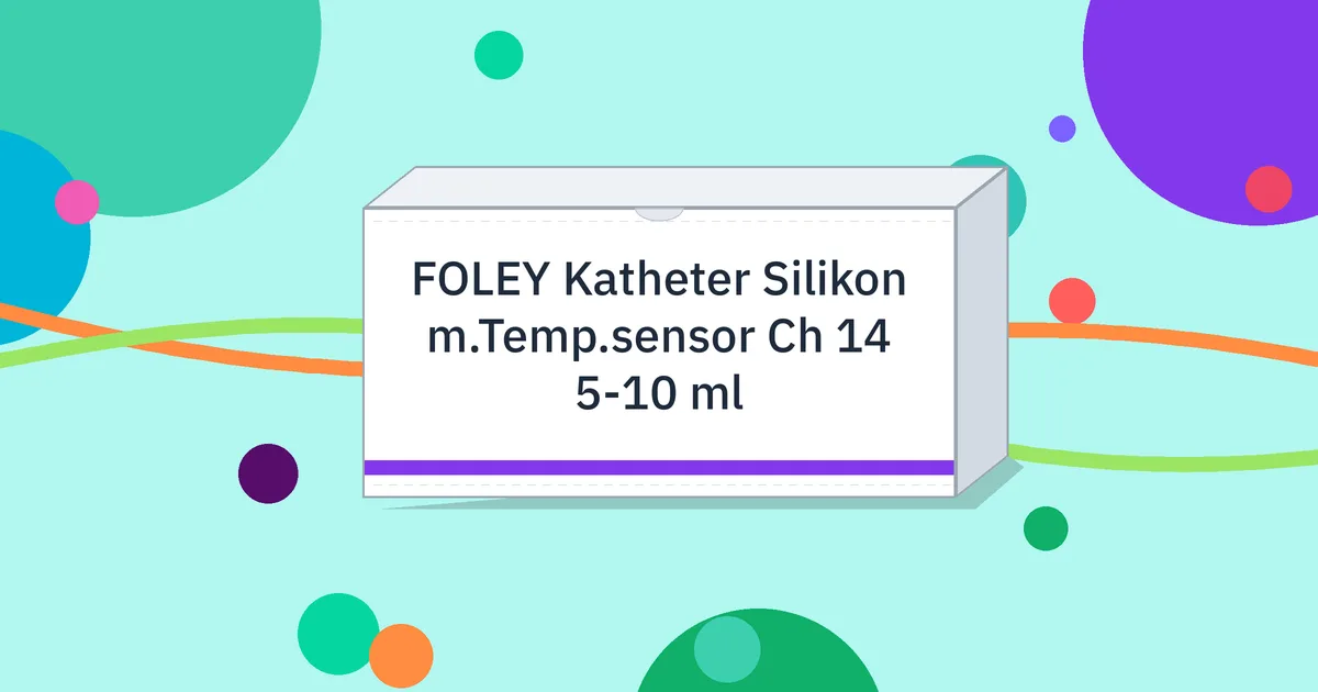 Symbolbild: Packung mit der Aufschrift FOLEY Katheter Silikon m.Temp.sensor Ch 14 5-10 ml (PZN 05510680) – Verfügbarkeit und Bezug in Apotheken in Frankfurt am Main