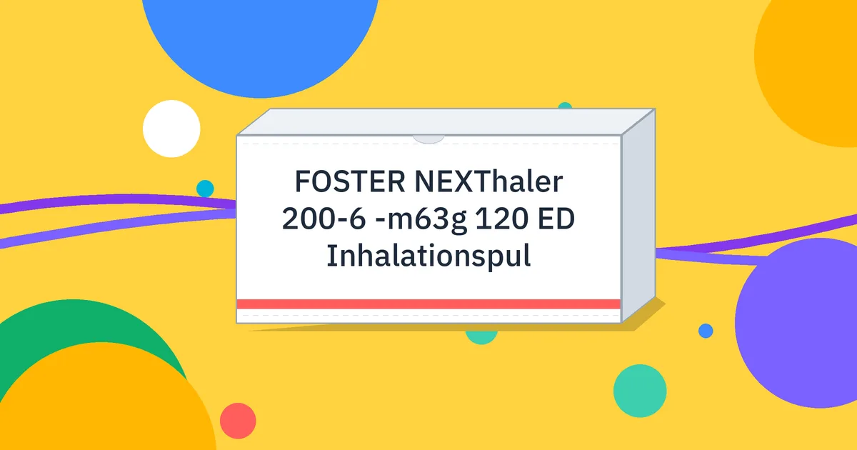Symbolbild: Packung mit der Aufschrift FOSTER NEXThaler 200-6 -m63g 120 ED Inhalationspul (PZN 19711235) – Verfügbarkeit und Bezug in Apotheken in Frankfurt am Main
