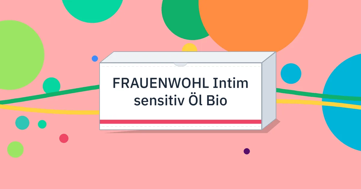 Symbolbild: Packung mit der Aufschrift FRAUENWOHL Intim sensitiv Öl Bio (PZN 17932185) – Verfügbarkeit und Bezug in Apotheken in Frankfurt am Main