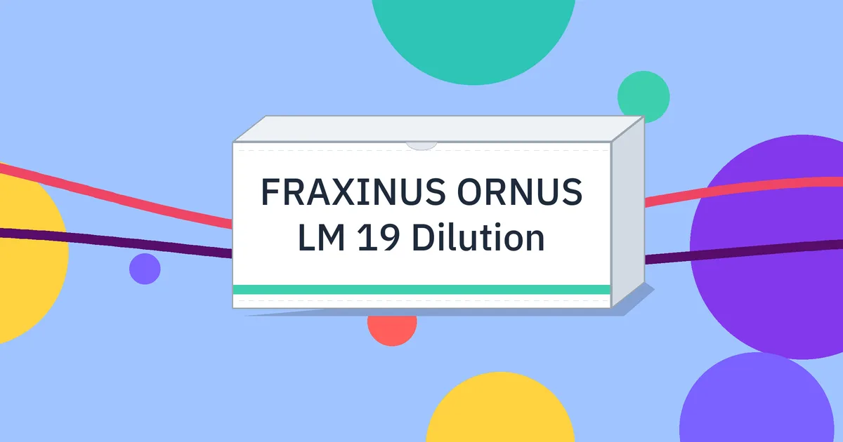 Symbolbild: Packung mit der Aufschrift FRAXINUS ORNUS LM 19 Dilution (PZN 13492559) – Verfügbarkeit und Bezug in Apotheken in Frankfurt am Main