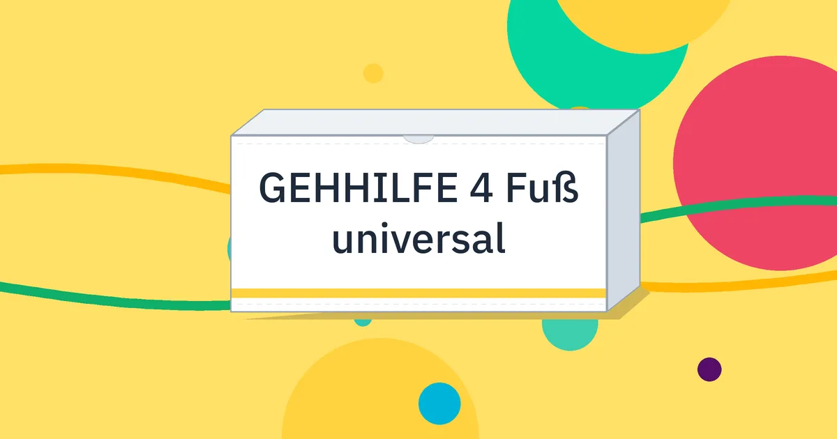 Symbolbild: Packung mit der Aufschrift GEHHILFE 4 Fuß universal (PZN 02694900) – Verfügbarkeit und Bezug in Apotheken in Frankfurt am Main