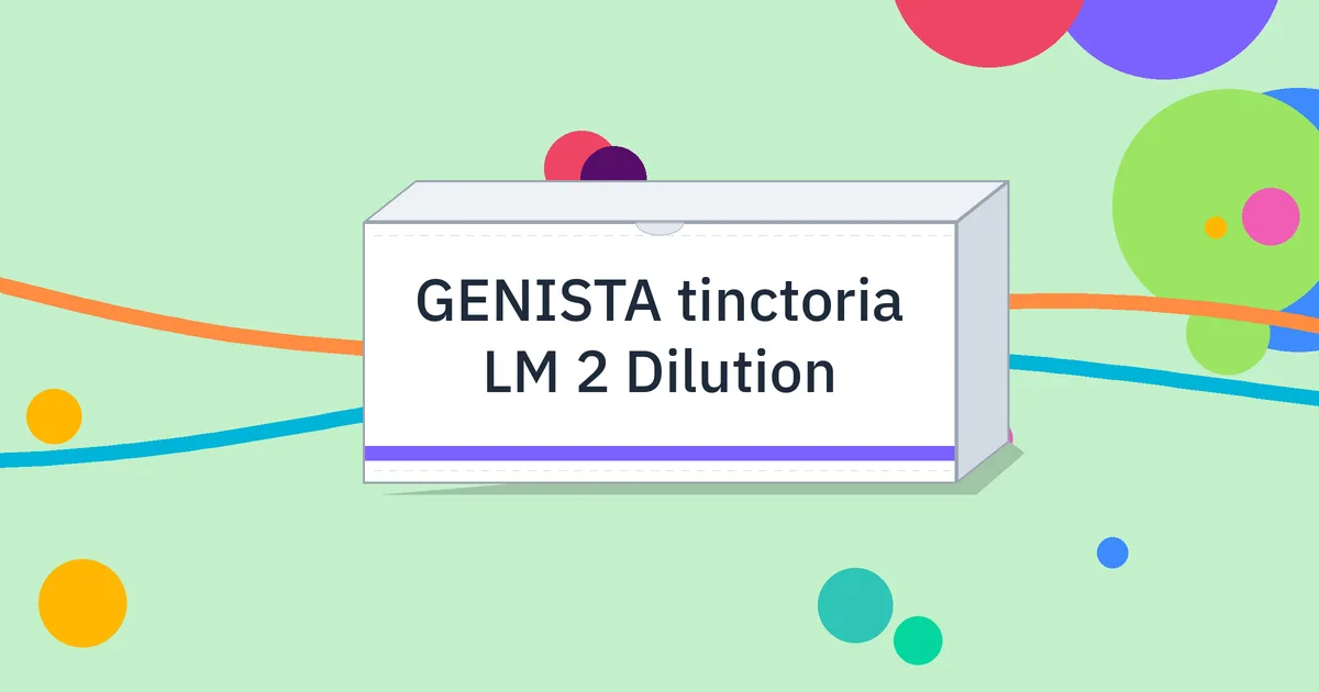 Symbolbild: Packung mit der Aufschrift GENISTA tinctoria LM 2 Dilution (PZN 13499314) – Verfügbarkeit und Bezug in Apotheken in Frankfurt am Main