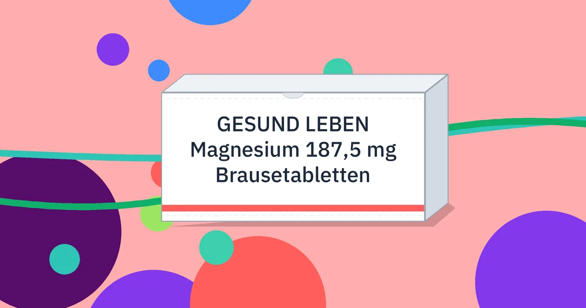 Symbolbild: Packung mit der Aufschrift GESUND LEBEN Magnesium 187,5 mg Brausetabletten (PZN 04984890) – Verfügbarkeit und Bezug in Apotheken in Frankfurt am Main
