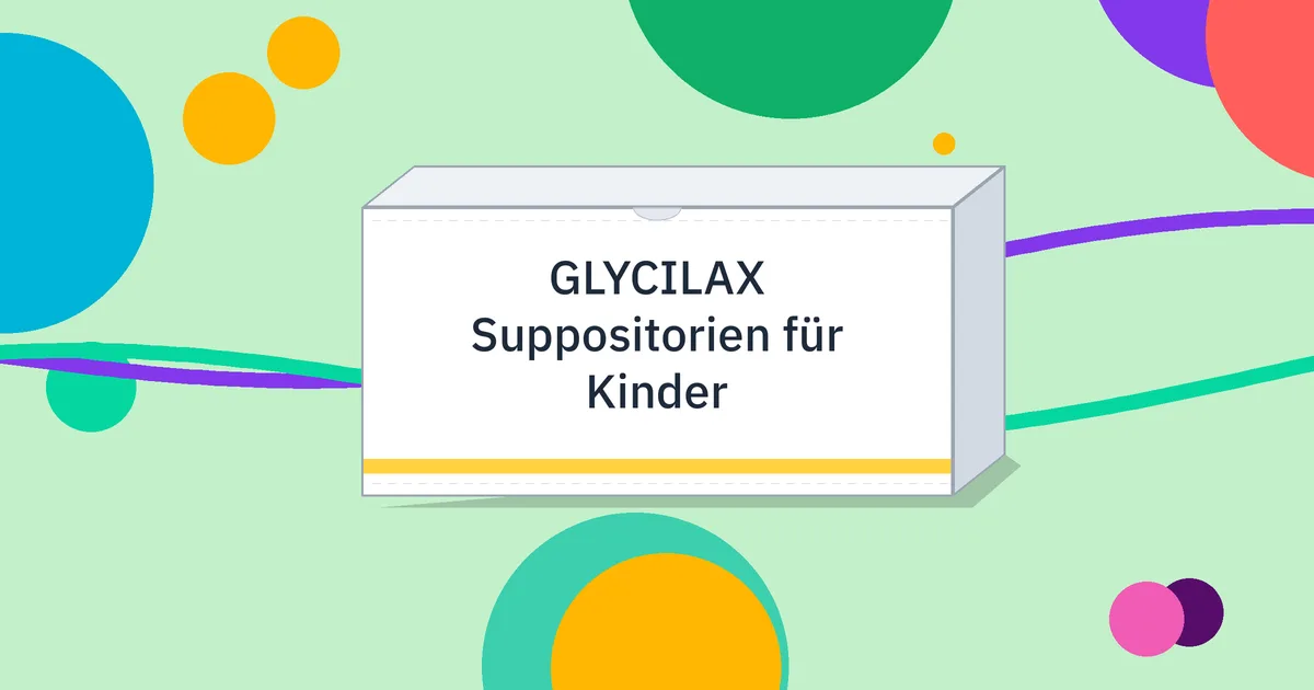 Symbolbild: Packung mit der Aufschrift GLYCILAX Suppositorien für Kinder (PZN 04942874) – Verfügbarkeit und Bezug in Apotheken in Frankfurt am Main